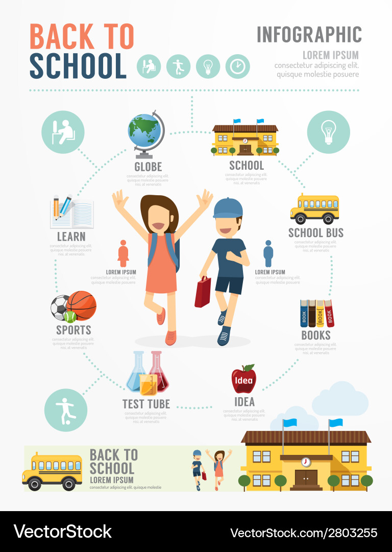 Infographic Design School Education Infographics Template 5 Step