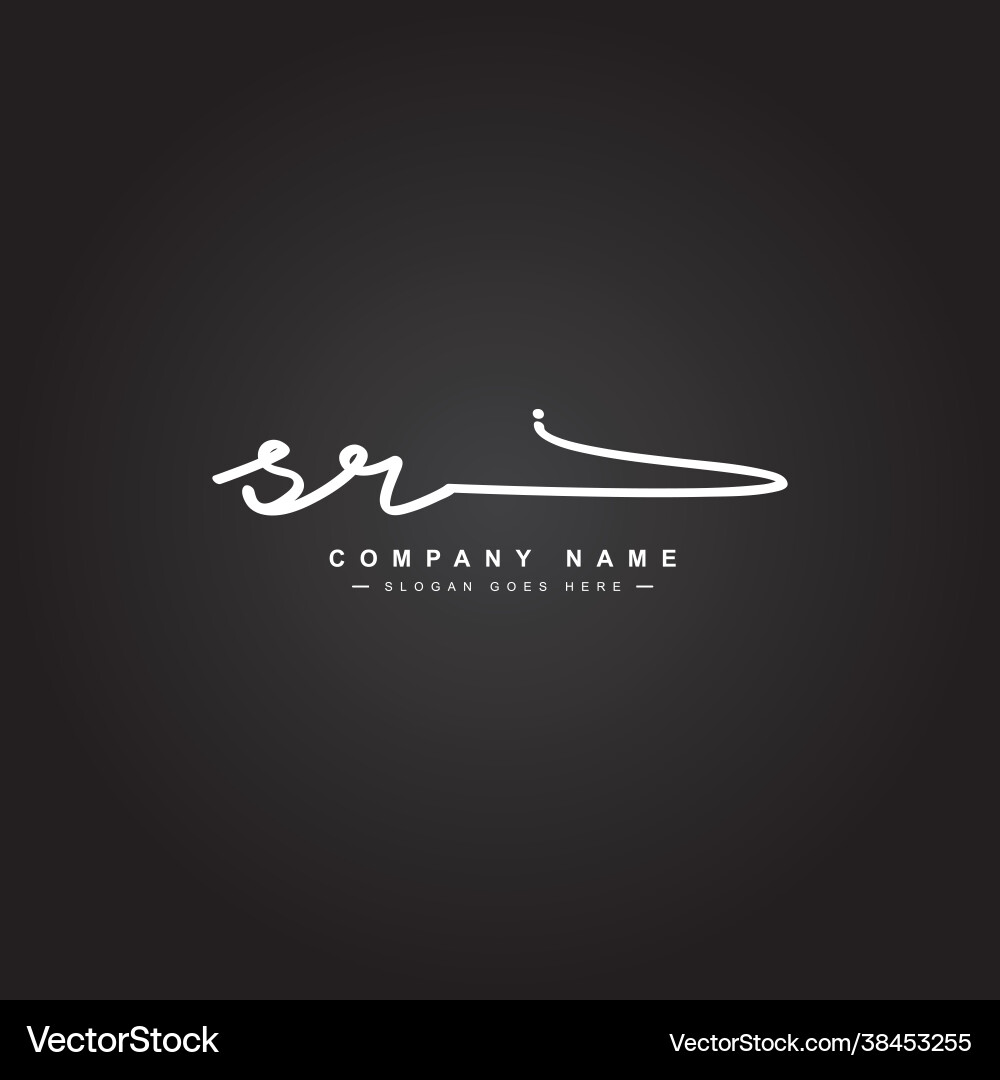 Elegant SR Initial Signature Logo Royalty Free Vector Image