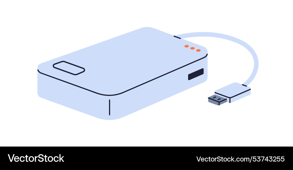 External hard drive for data storage Royalty Free Vector