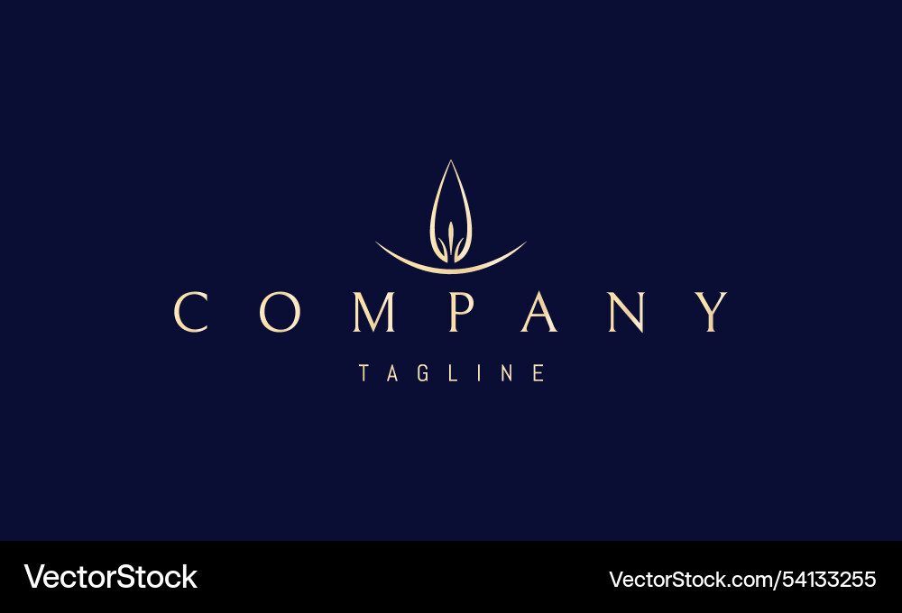 Golden logo with an abstract image Royalty Free Vector Image