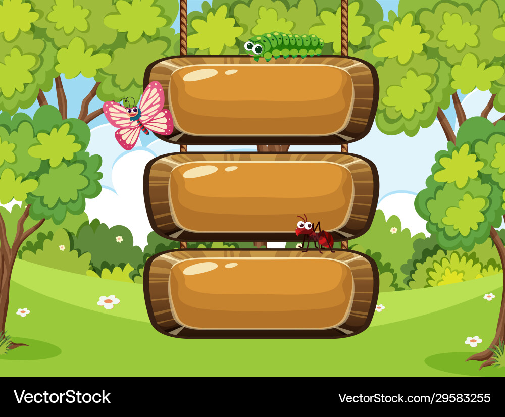 Insect Park Sign Template Royalty Free Vector Image