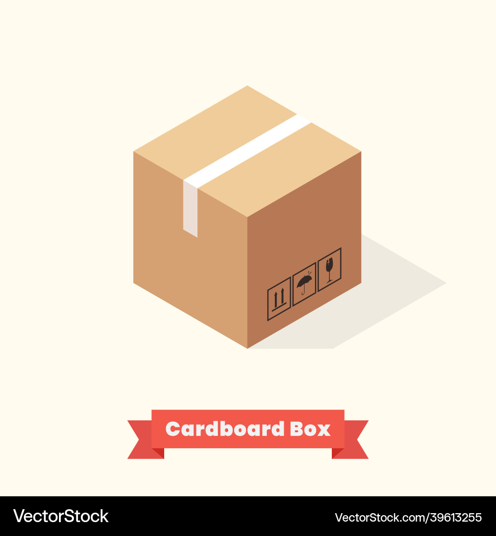 Isometric cardboard boxes Royalty Free Vector Image