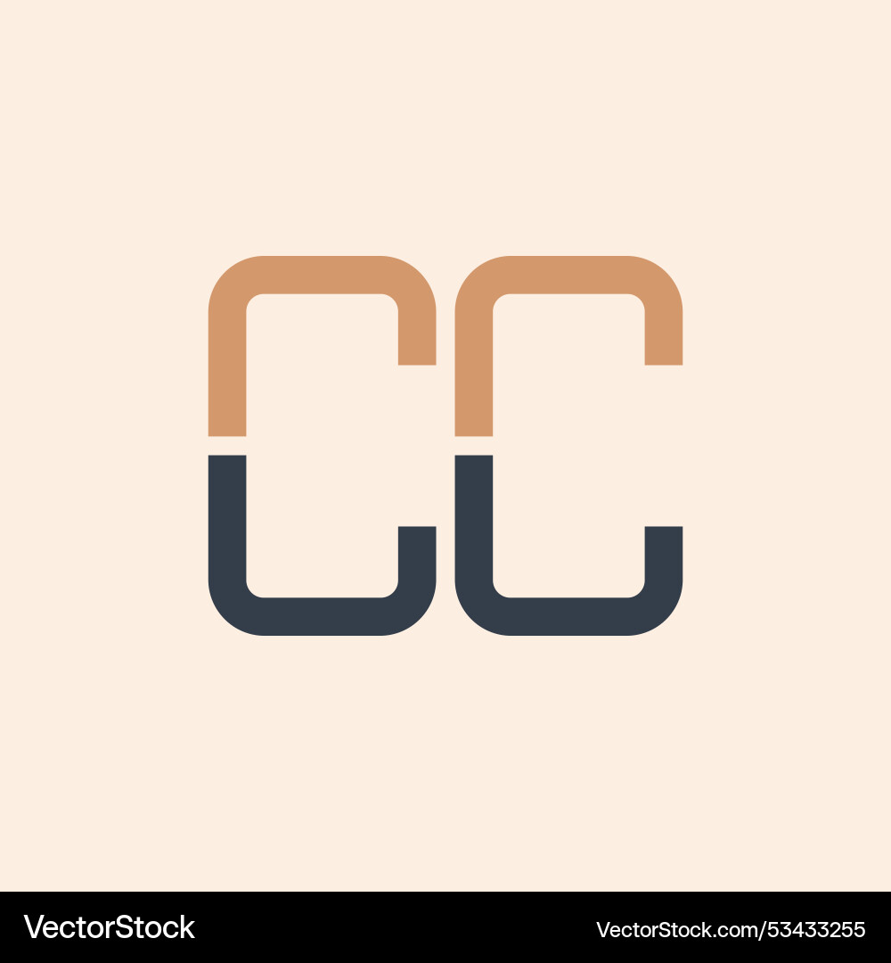 Modern cc letter logo design creative Royalty Free Vector