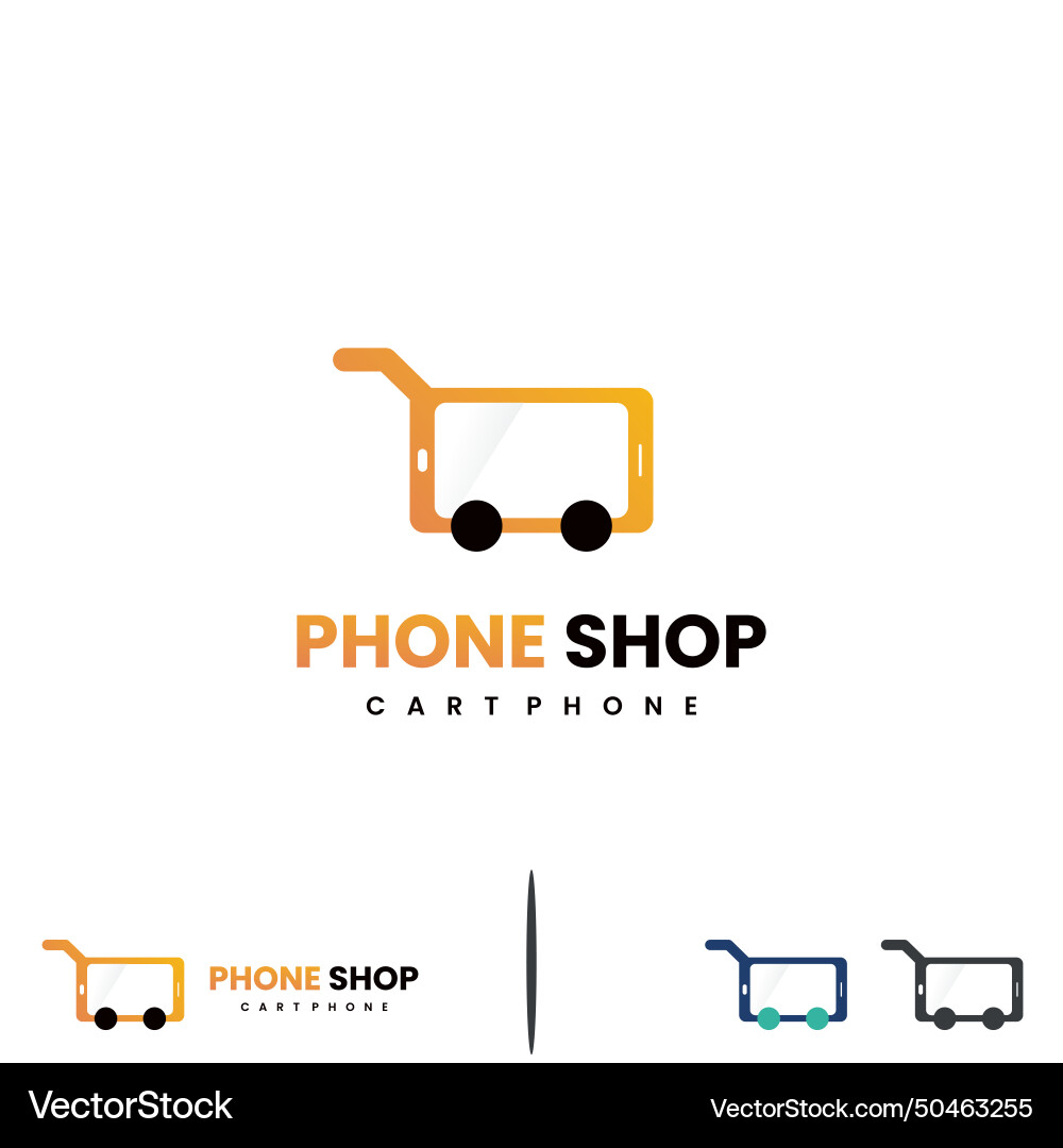 Phone shop logo design modern concept store Vector Image