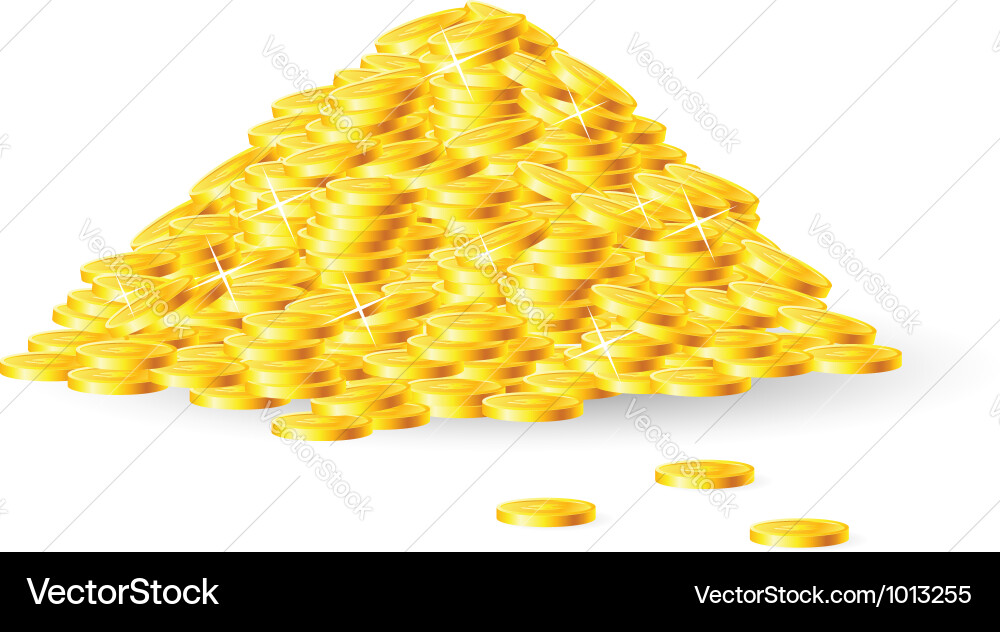 Pile of gold coins Royalty Free Vector Image - VectorStock