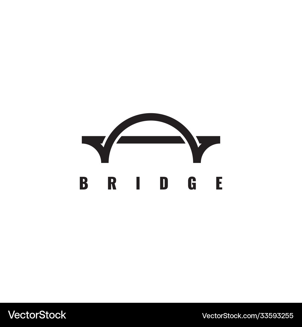Simple bridge logo design template Royalty Free Vector Image