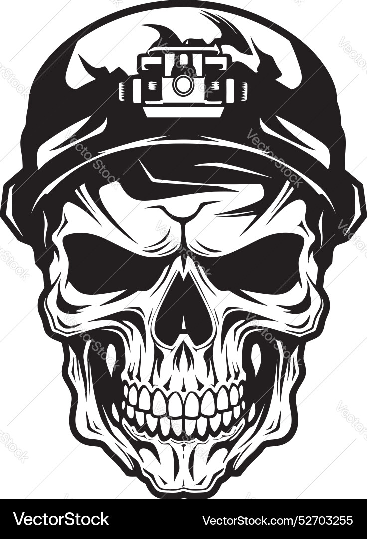 Skull sentinel corps military logo Royalty Free Vector Image