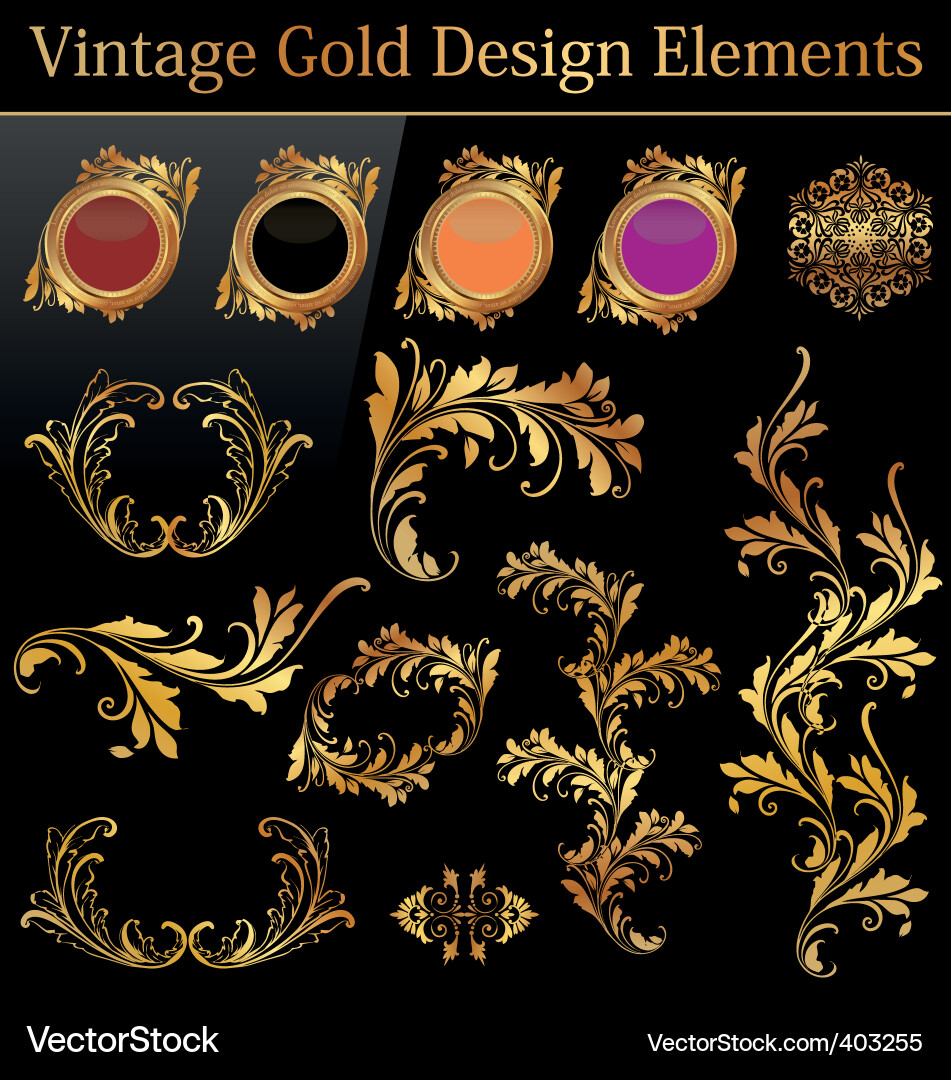 Vintage gold design element Royalty Free Vector Image