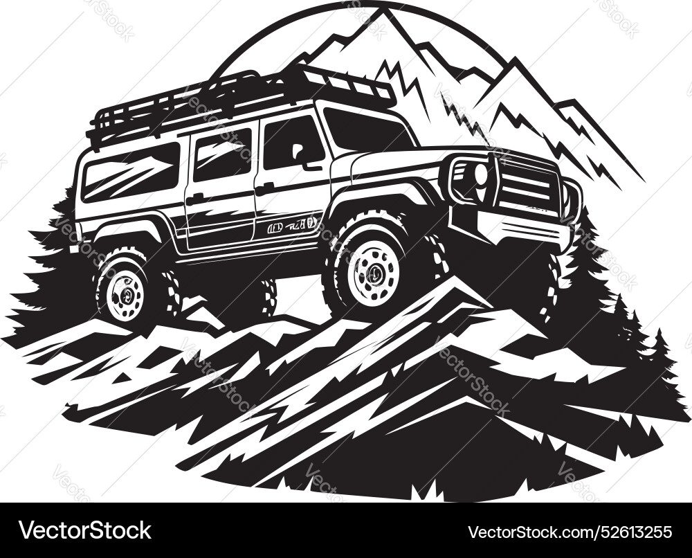 Vistas 4x4 suv expedition alpine allure Royalty Free Vector
