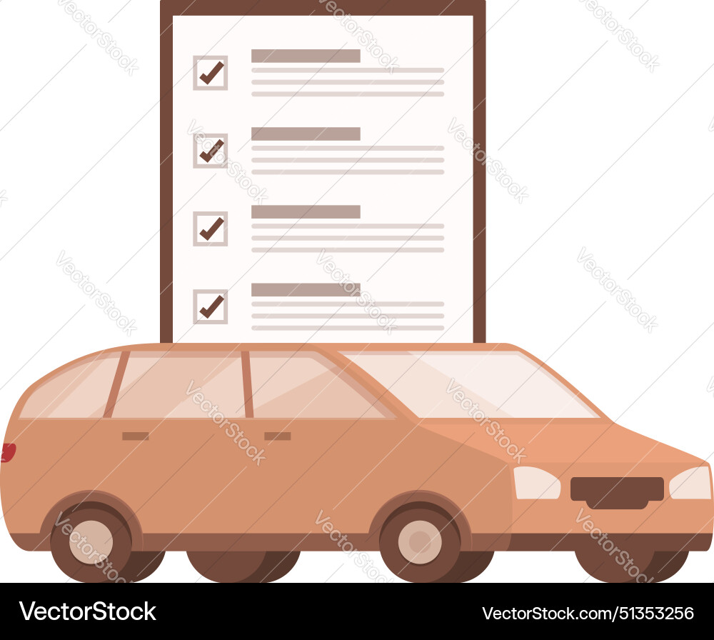 Cartoon car inspection checklist concept Vector Image