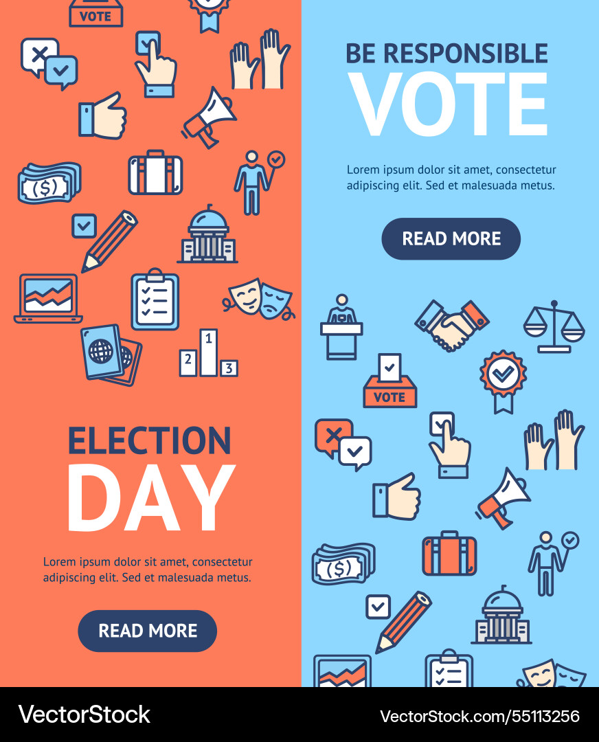Election signs banner vertical set Royalty Free Vector Image