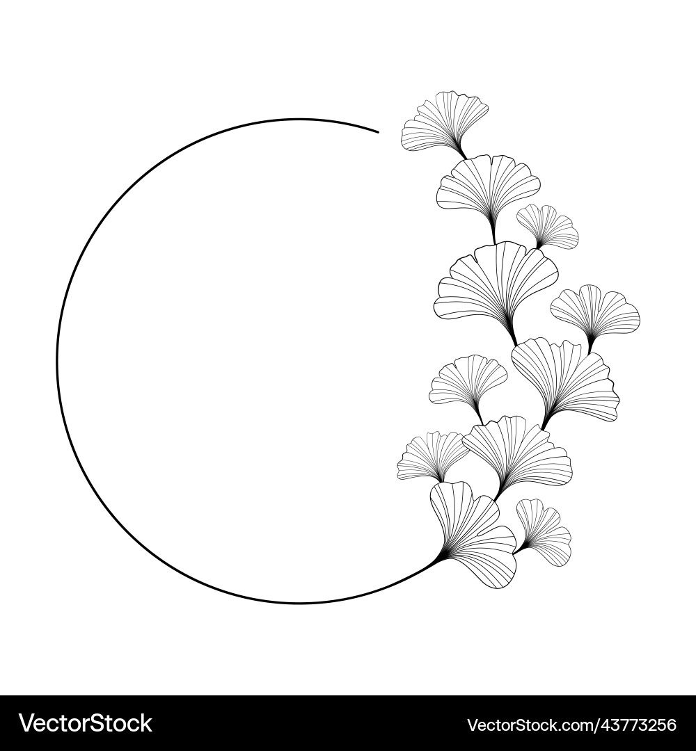 Graphic ginkgo vintage frame for invitation Vector Image