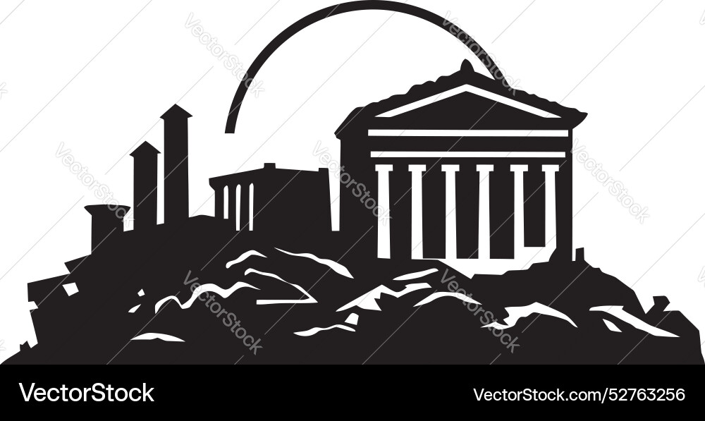 Greek architecture logos bridging past Royalty Free Vector