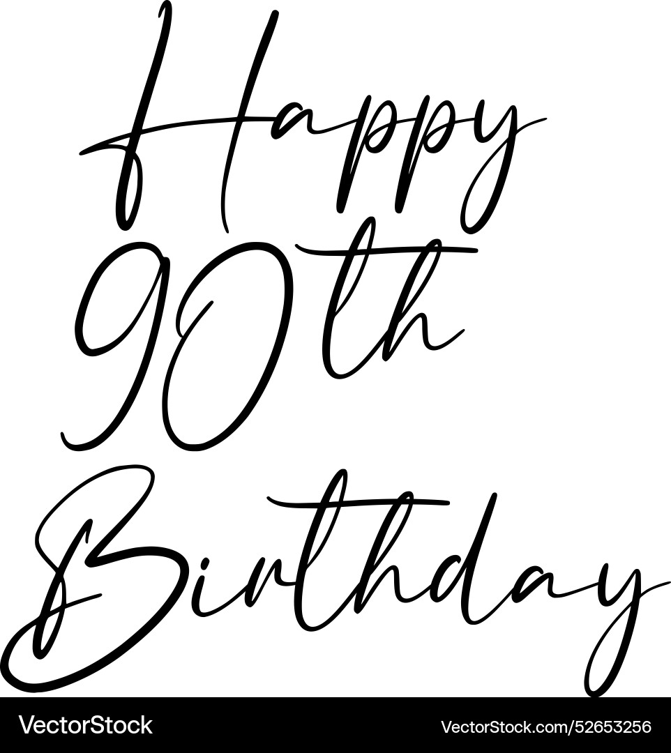 Happy 90th birthday design on white background Vector Image