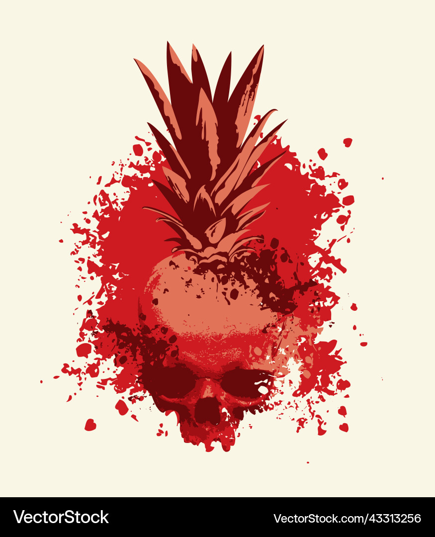 Human skull with red blood spots and splashes Vector Image