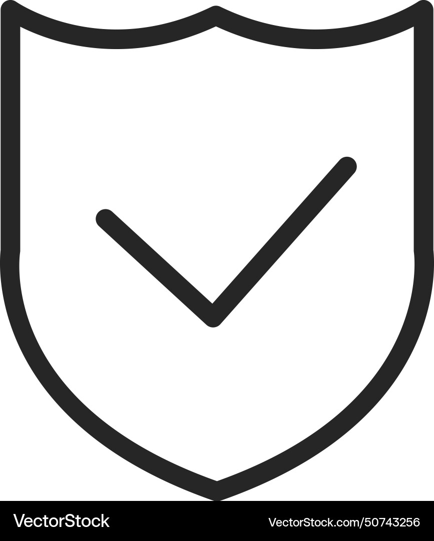 Protection symbol shield black icon safety Vector Image