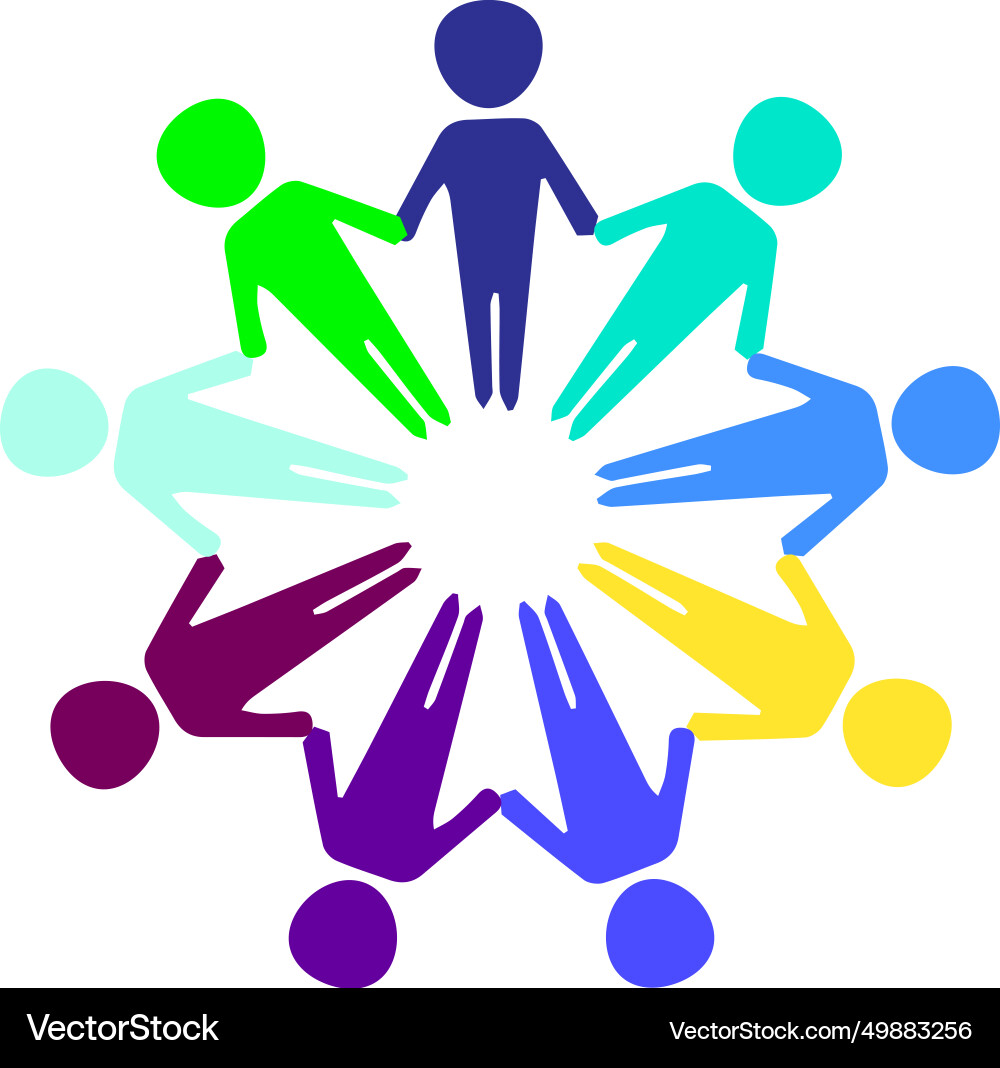 Teamwork logo sign group of people Royalty Free Vector Image