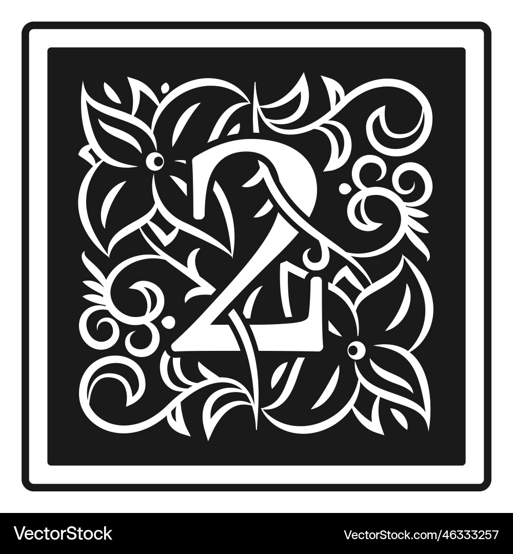 Art Nouveau Number Motif Royalty Free Vector Image