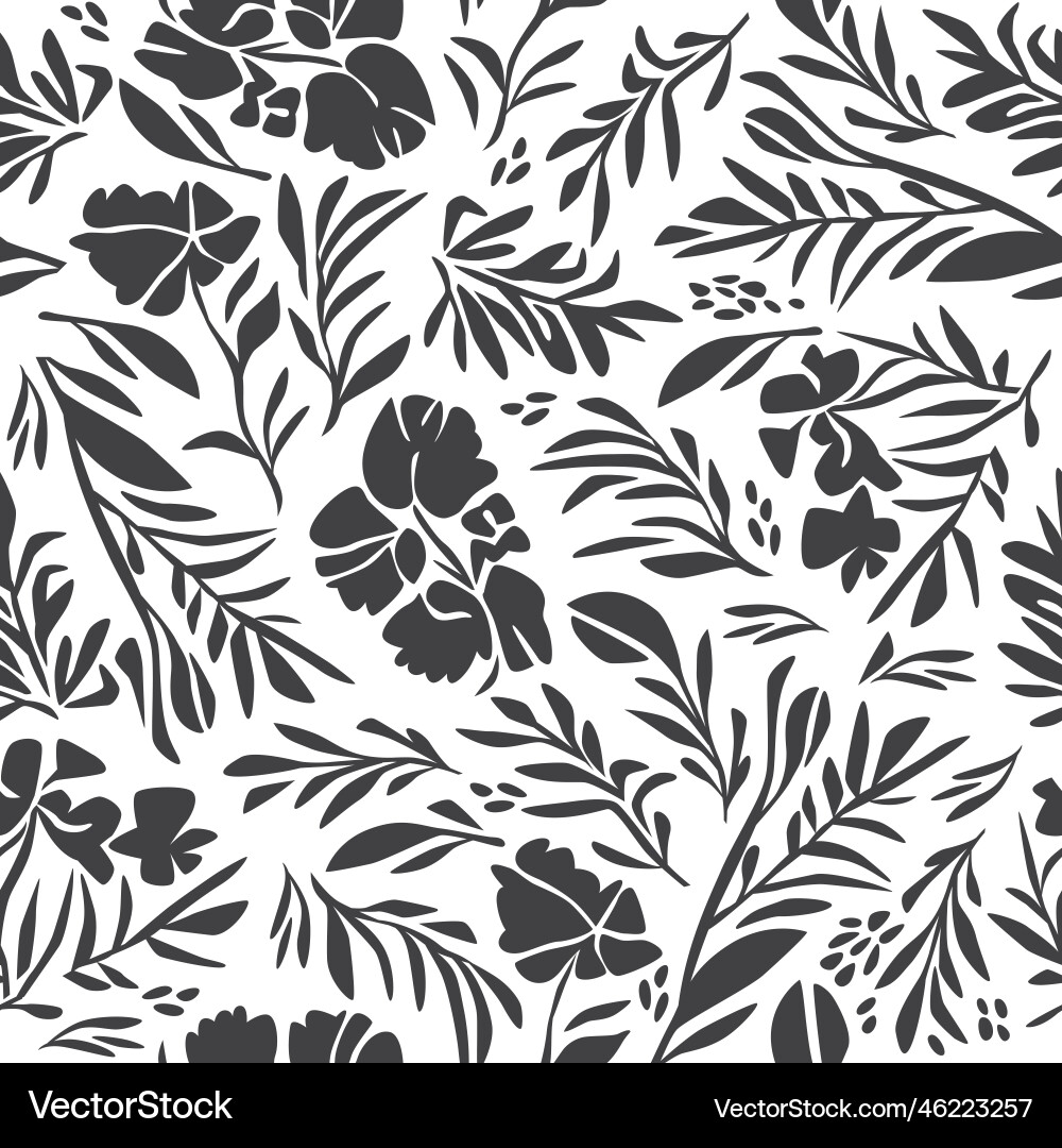 Black and white floral pattern Royalty Free Vector Image