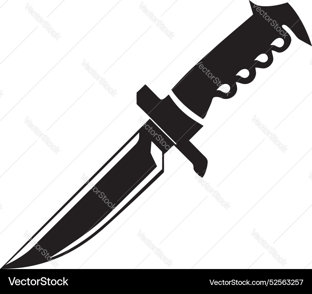 Chic covert cutter modern black combat knife Vector Image