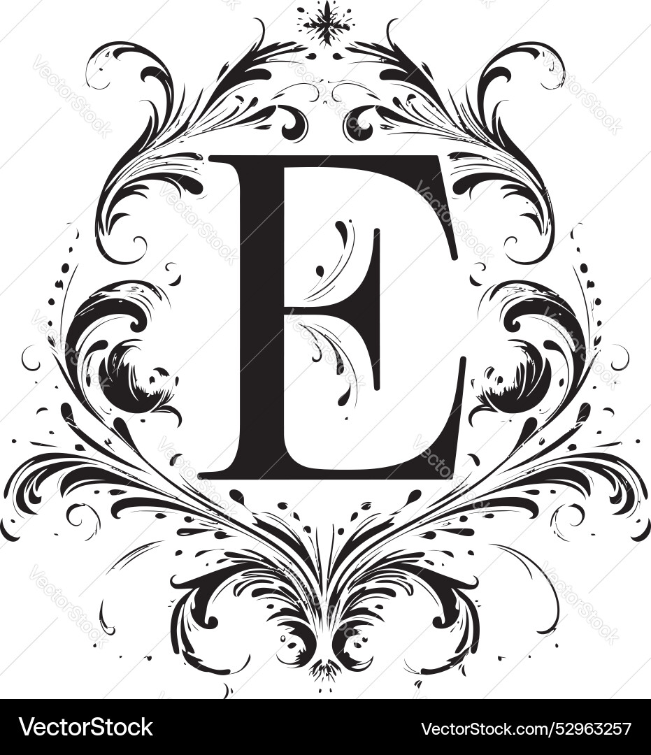 Elegant evolution polished letter e font Vector Image