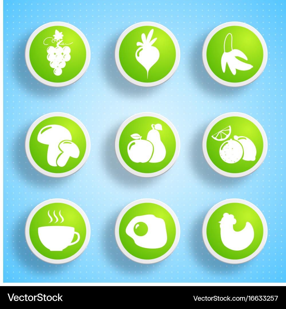Healthy food icons collection Royalty Free Vector Image