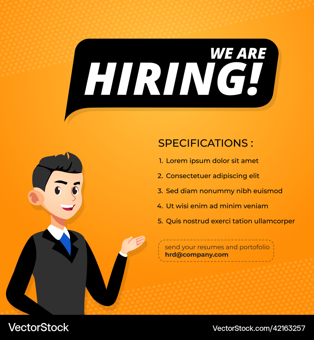Job vacancy template design concept Royalty Free Vector