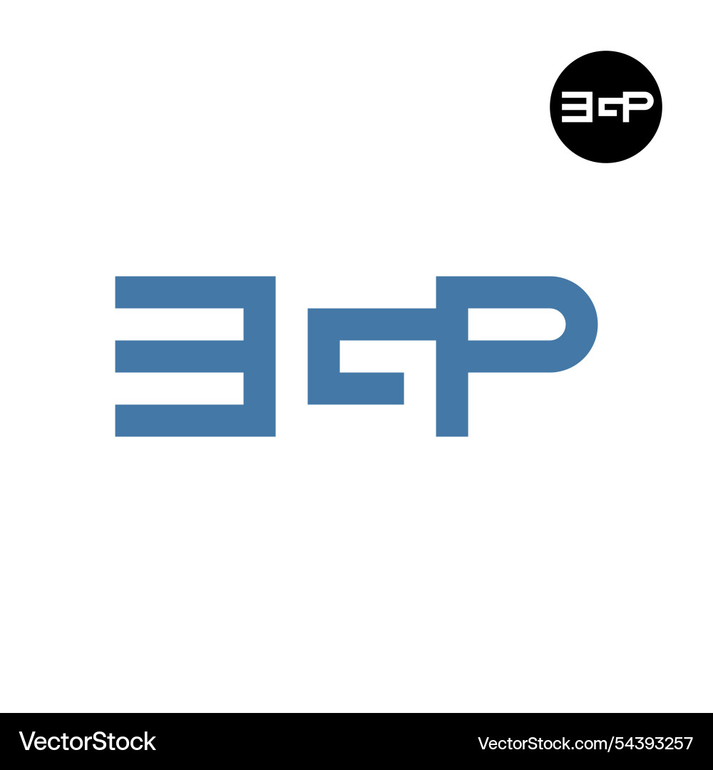 Letter egp logo negative space Royalty Free Vector Image