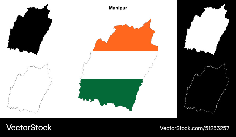 Manipur outline map Royalty Free Vector Image - VectorStock