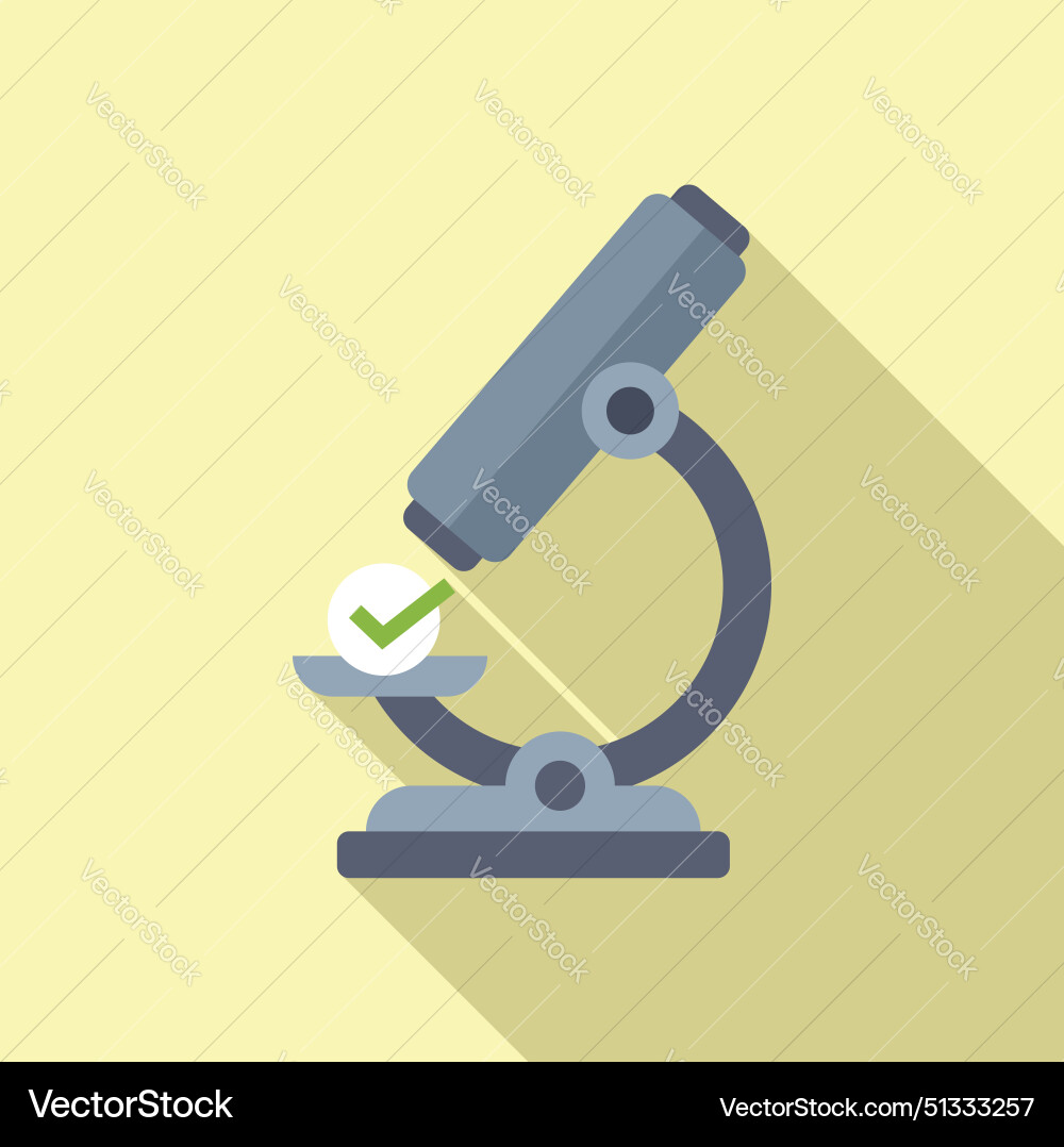 Microscope with checkmark Royalty Free Vector Image