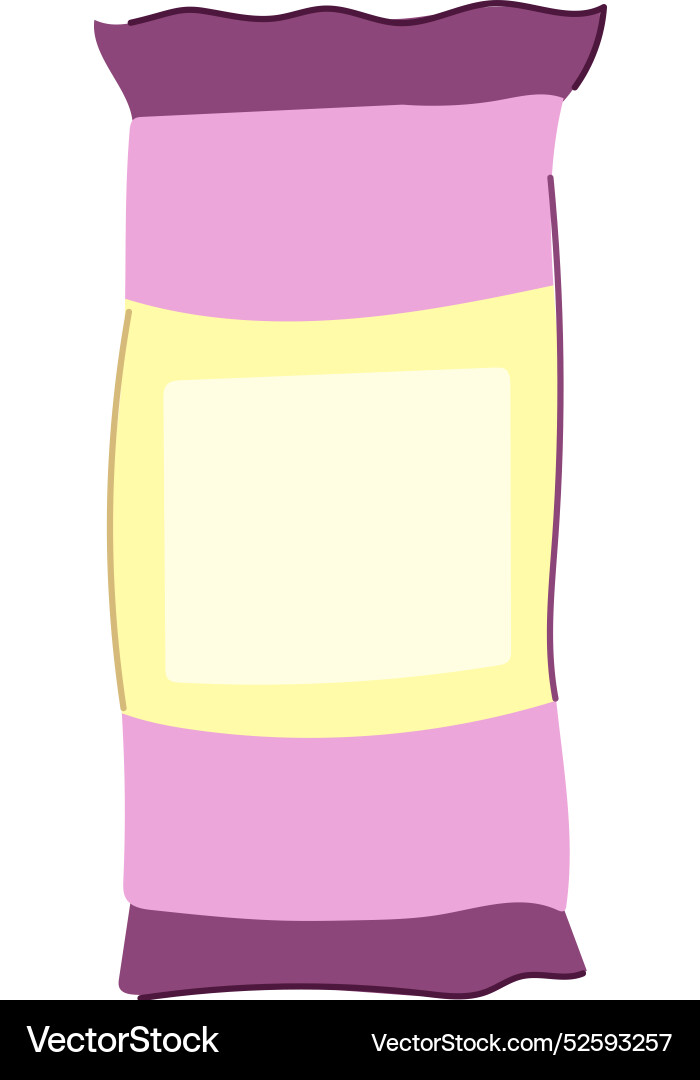 Pouch snack pack cartoon Royalty Free Vector Image