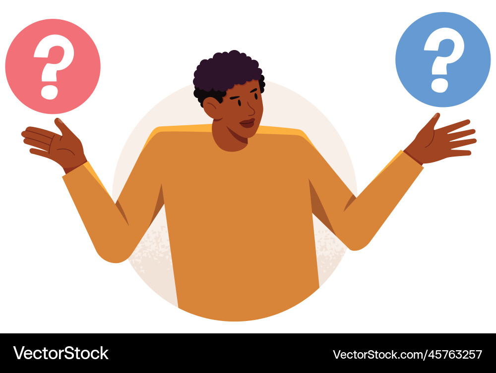 Puzzled confused man Royalty Free Vector Image