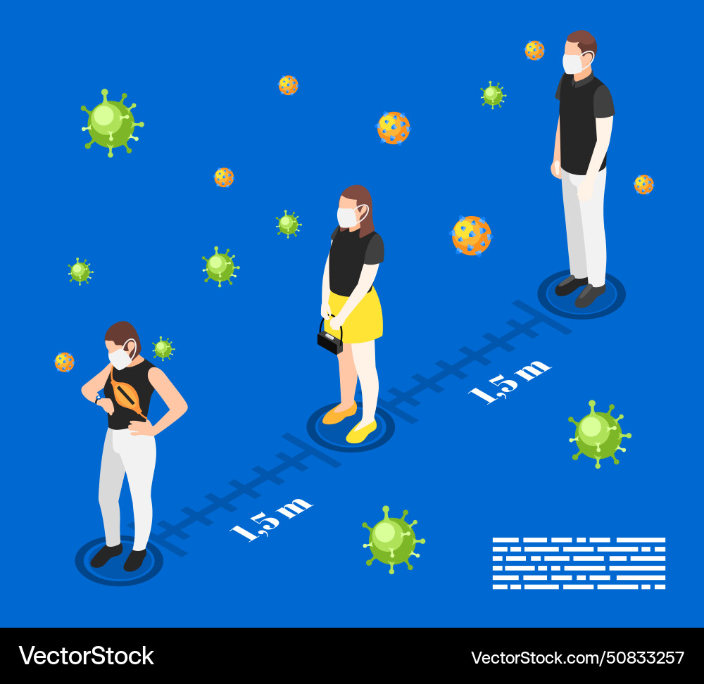 Queue isometric composition Royalty Free Vector Image Queue isometric composition Royalty Free Vector Image