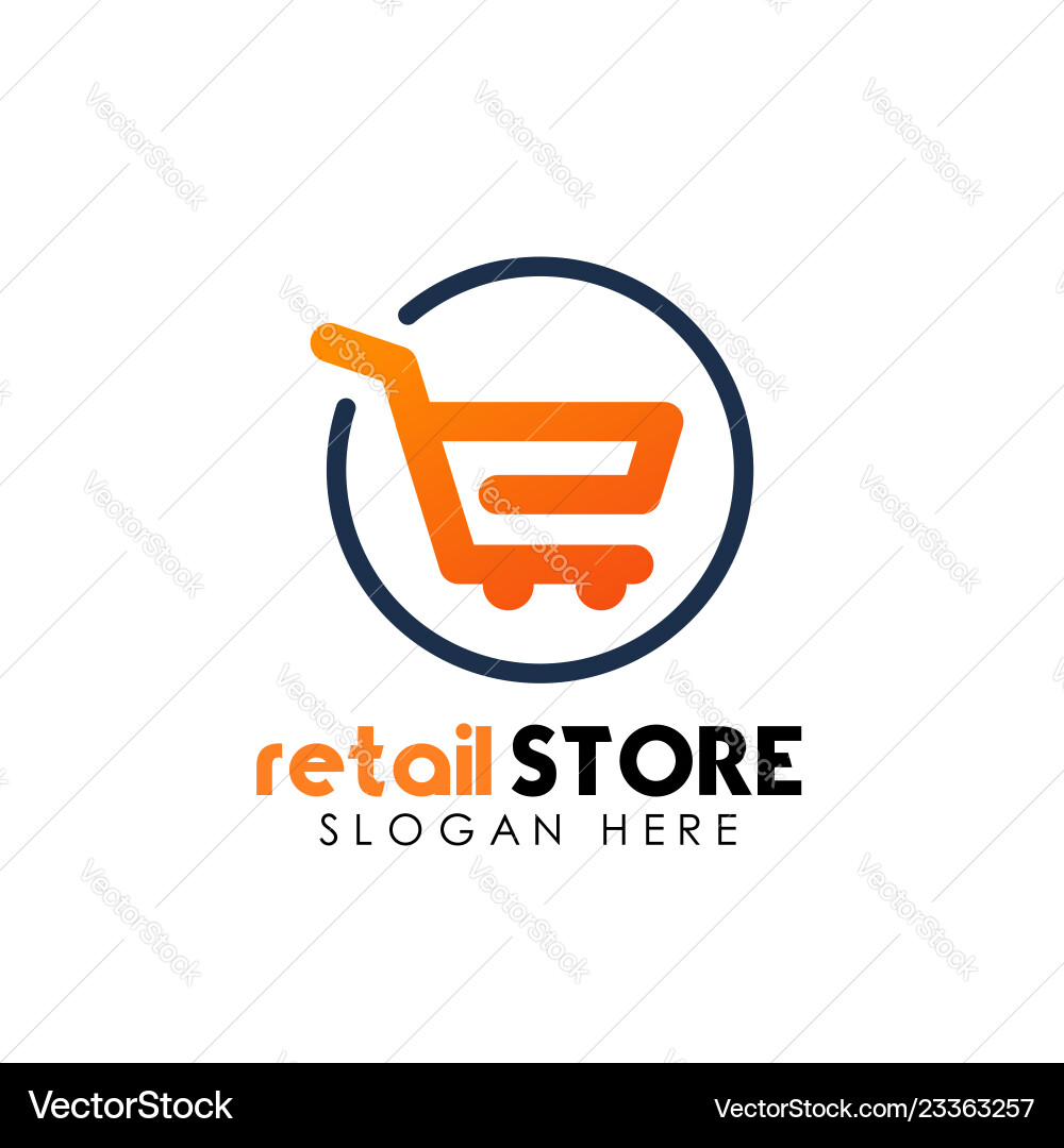 Retail Shopping Cart Logo Template Royalty Free Vector Image