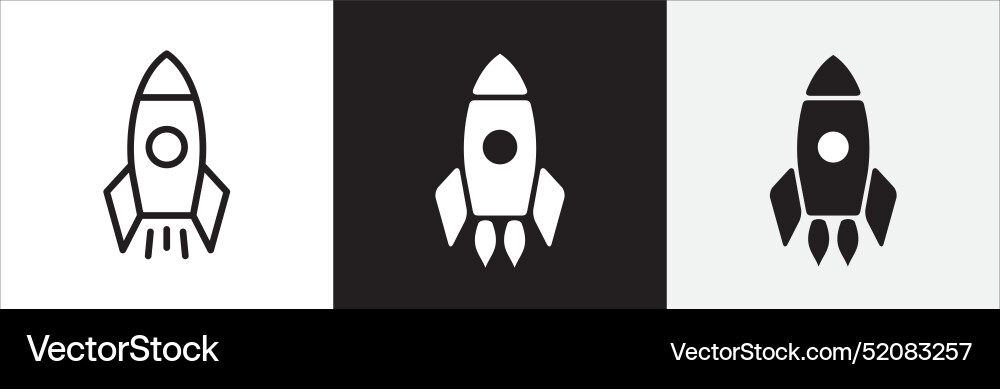 Rocket icon set business start up symbol Vector Image