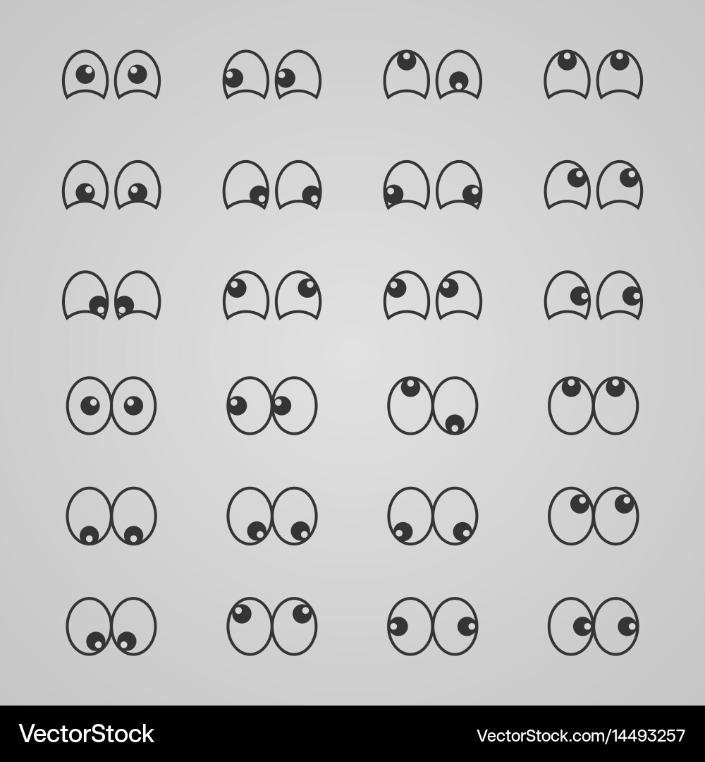 Set of cartoon eyes Royalty Free Vector Image - VectorStock