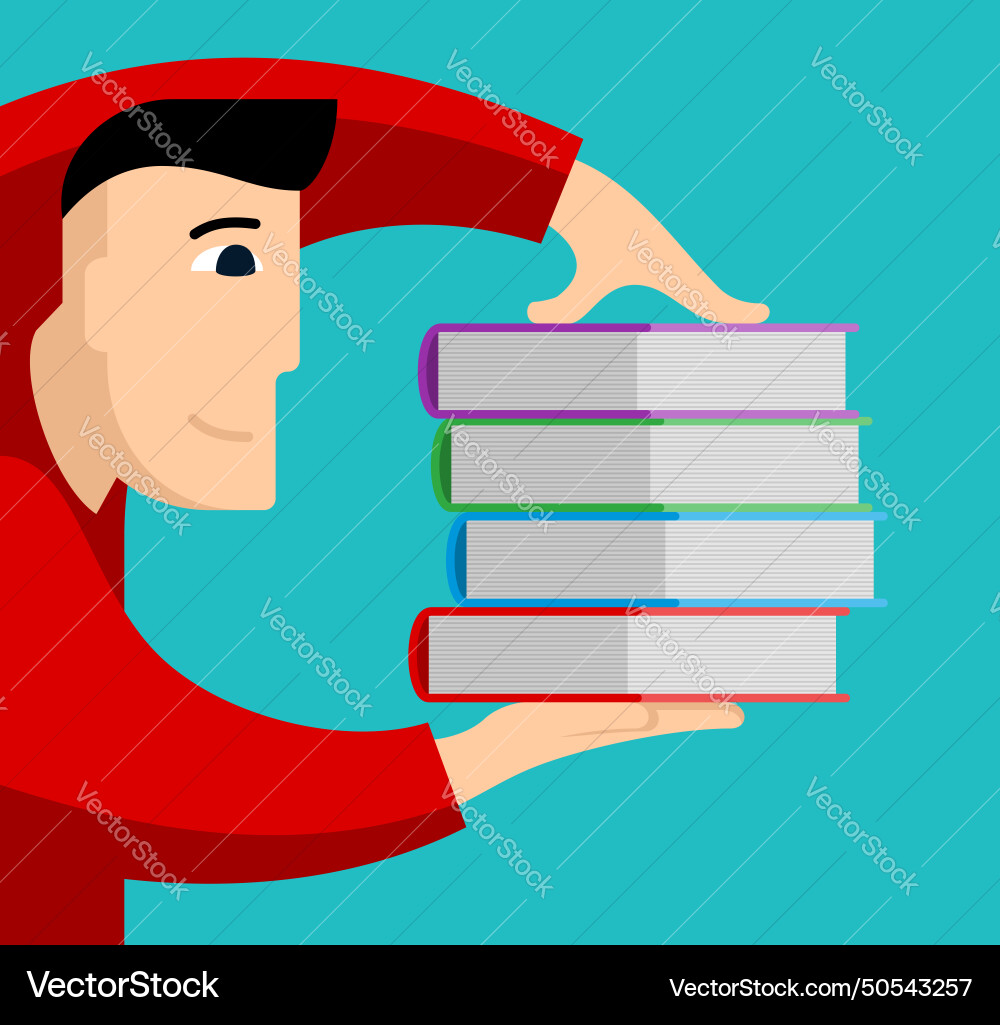 Student with books ready to learning Royalty Free Vector