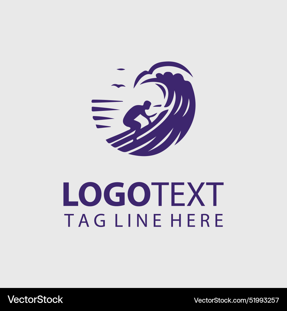 Surfing logo Royalty Free Vector Image - VectorStock