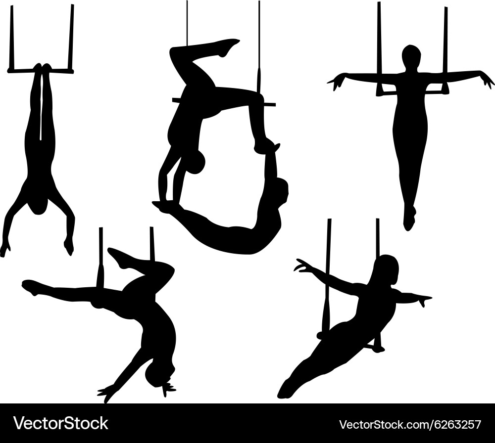 Trapeze Girls Circus Acrobat Vector Images (56)