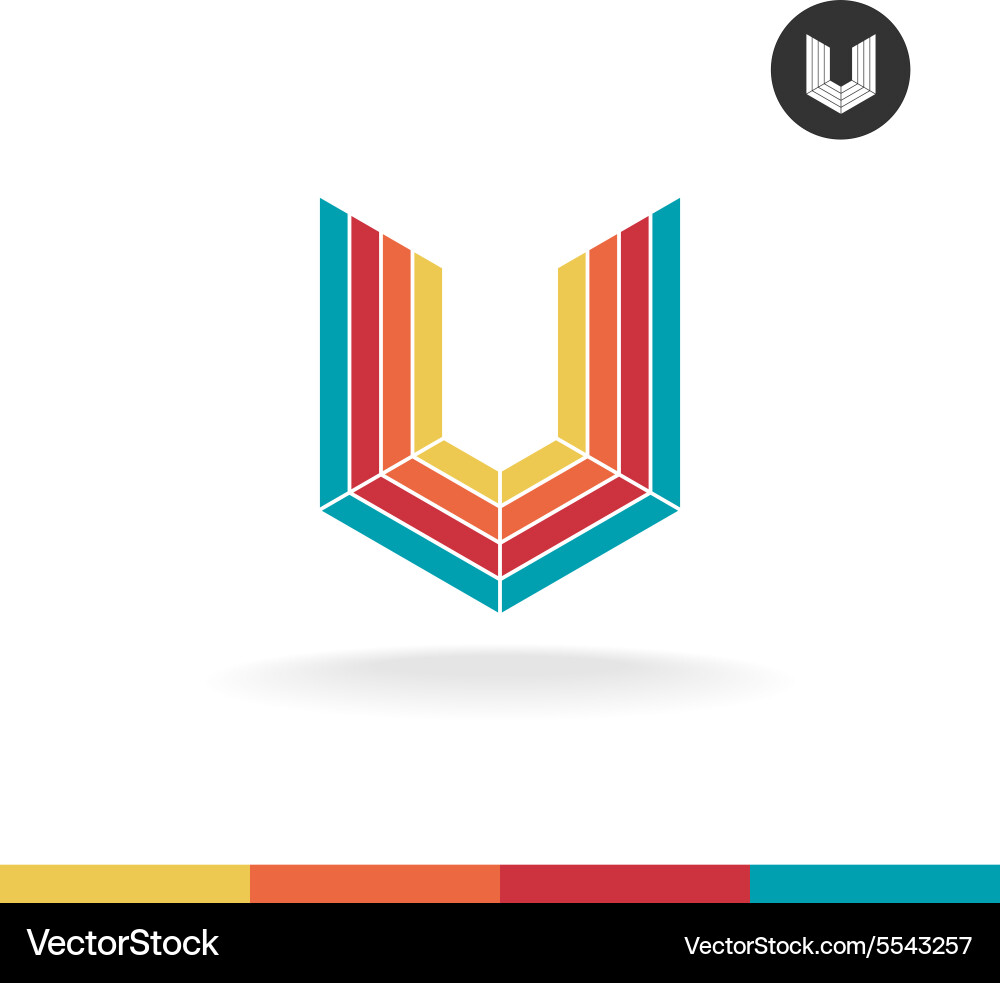U Ribbon Logo - Industrial Style Royalty Free Vector Image