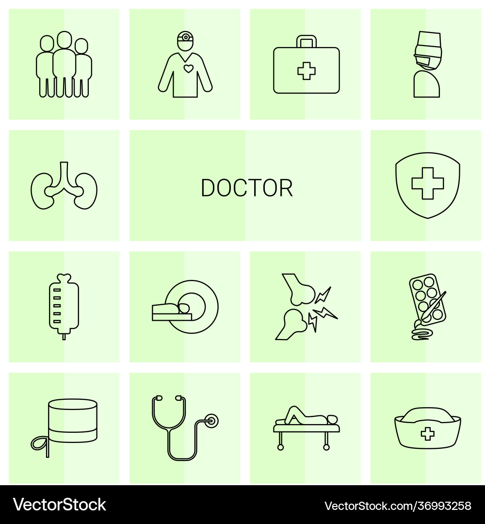 14 doctor icons Royalty Free Vector Image - VectorStock