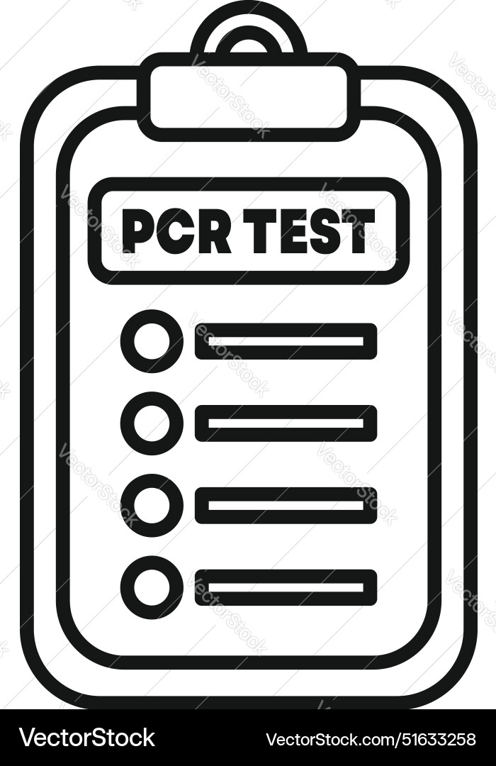 Clipboard showing pcr test results icon Royalty Free Vector