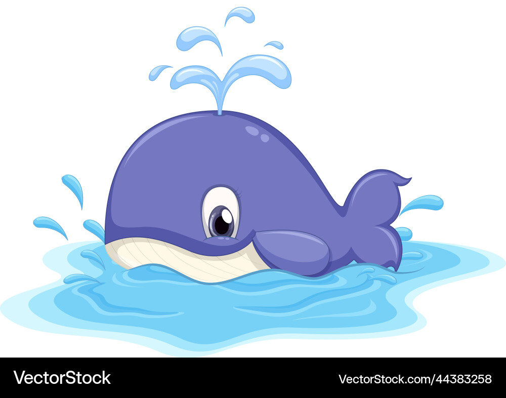 Cute whale cartoon character Royalty Free Vector Image