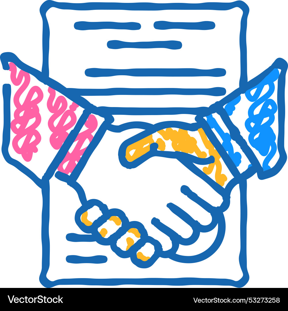 Marriage contract and divorce icon doodle Vector Image