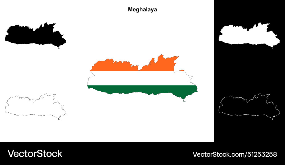 Meghalaya outline map Royalty Free Vector Image Meghalaya outline map Royalty Free Vector Image
