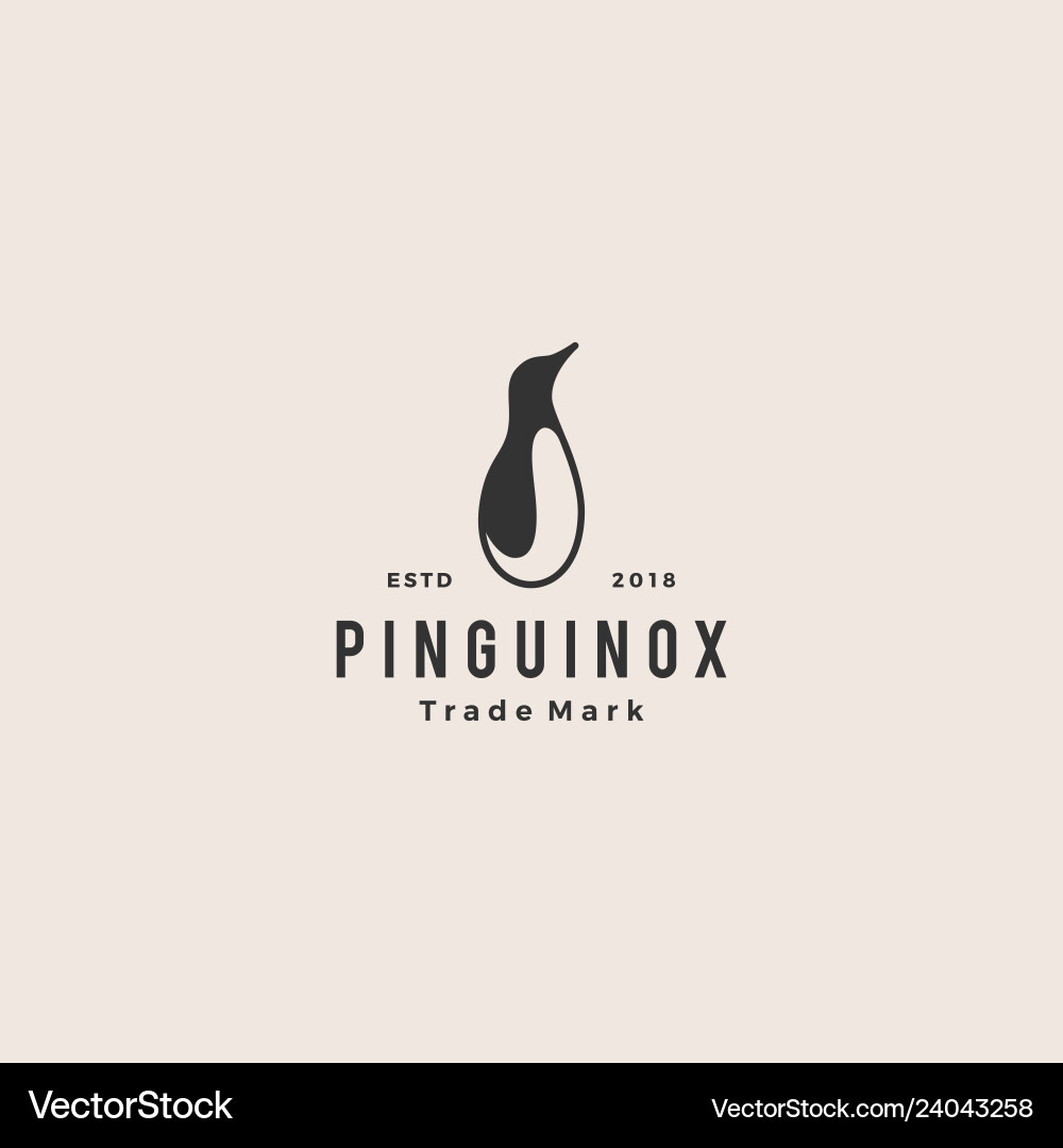 Retro Penguin Logo - Vintage Style Royalty Free Vector Image
