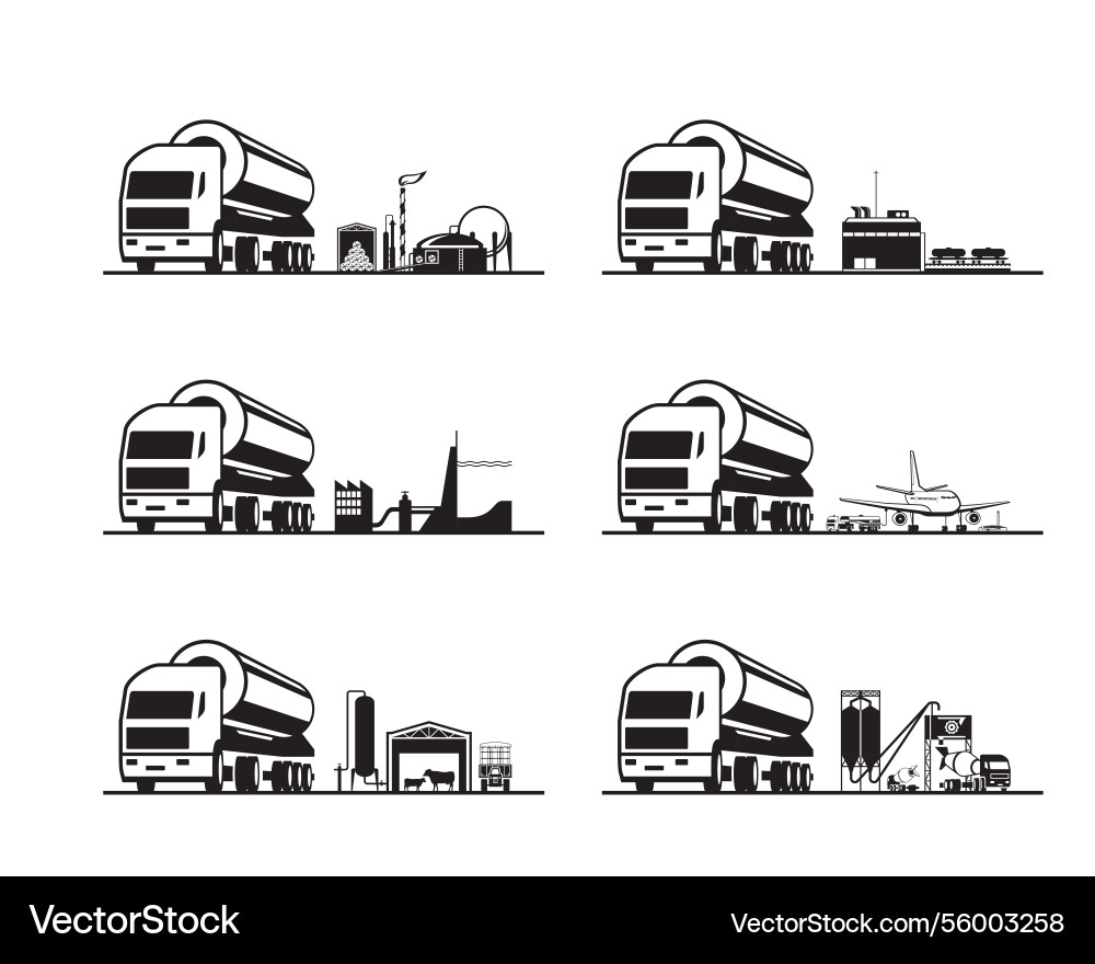 Tanker truck for different industries Royalty Free Vector