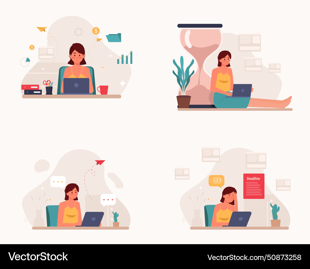 Work from home Royalty Free Vector Image - VectorStock