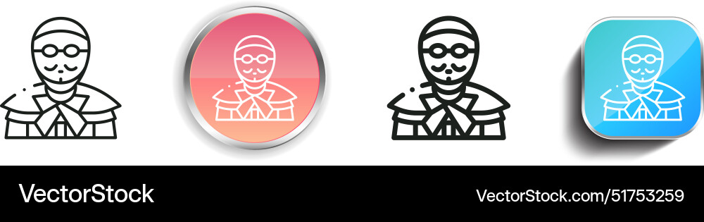 Binche icon thin linear regular and button style Vector Image