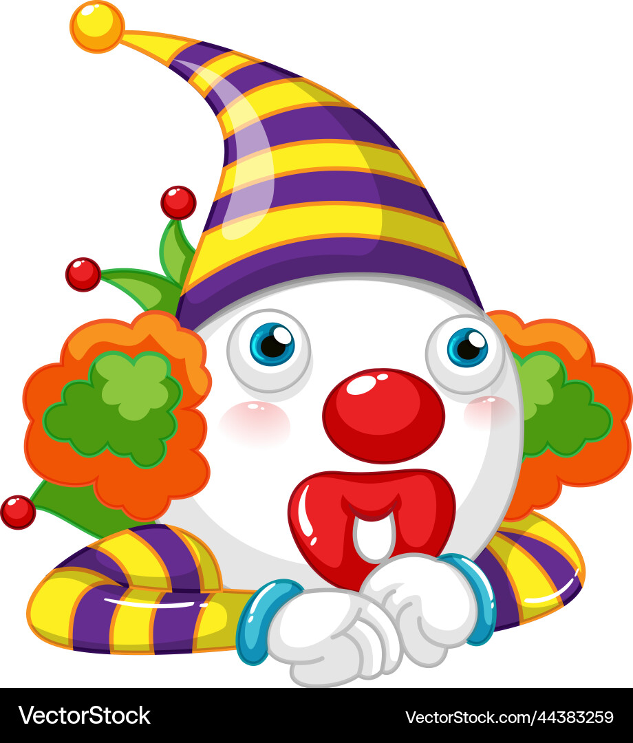 Clown cartoon character isolated Royalty Free Vector Image